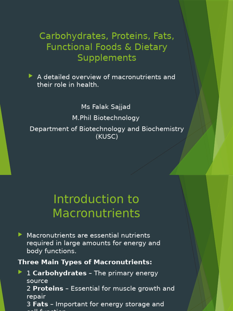 Macronutrients and Functional Foods Guide | PDF | Fat | Carbohydrates
