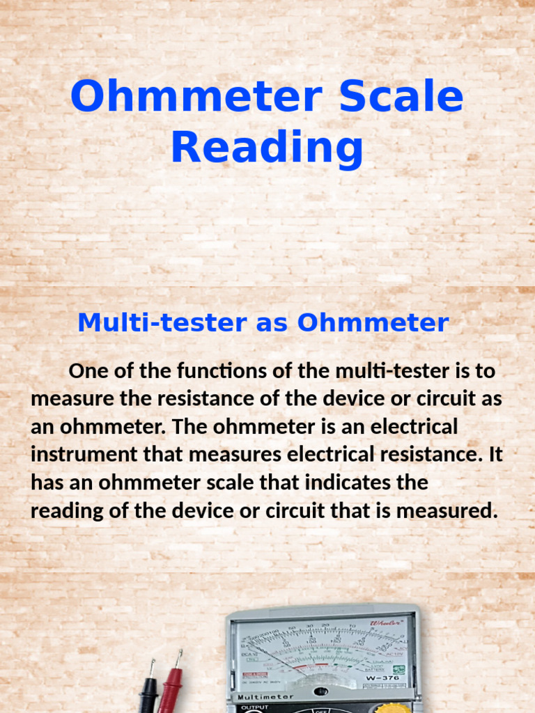 Ohmmeter Scale Reading | PDF | Electronics | Physical Quantities