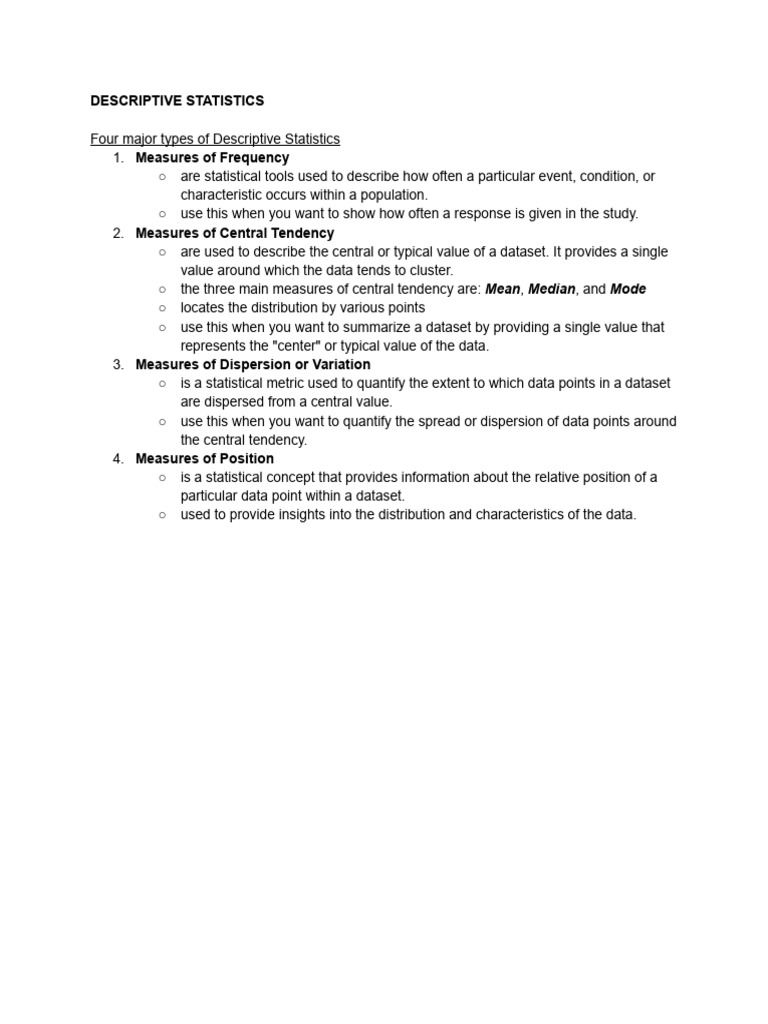 2 - Descriptive Statistics | PDF