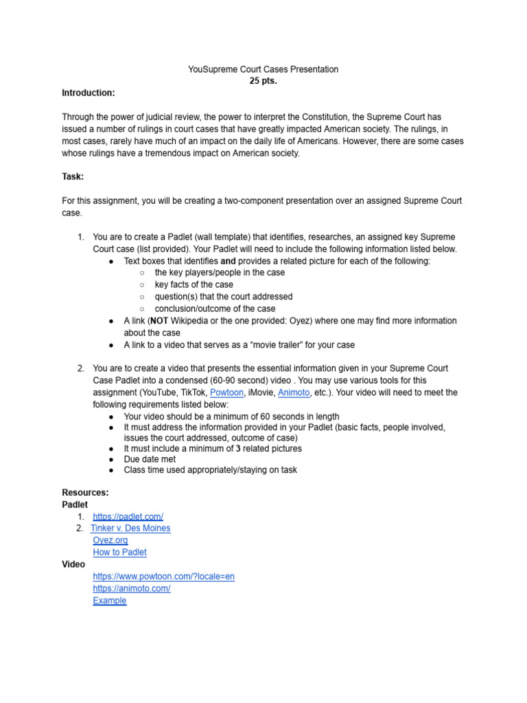 Supreme Court Case Presentation Guide | PDF | Constitutional Law ...