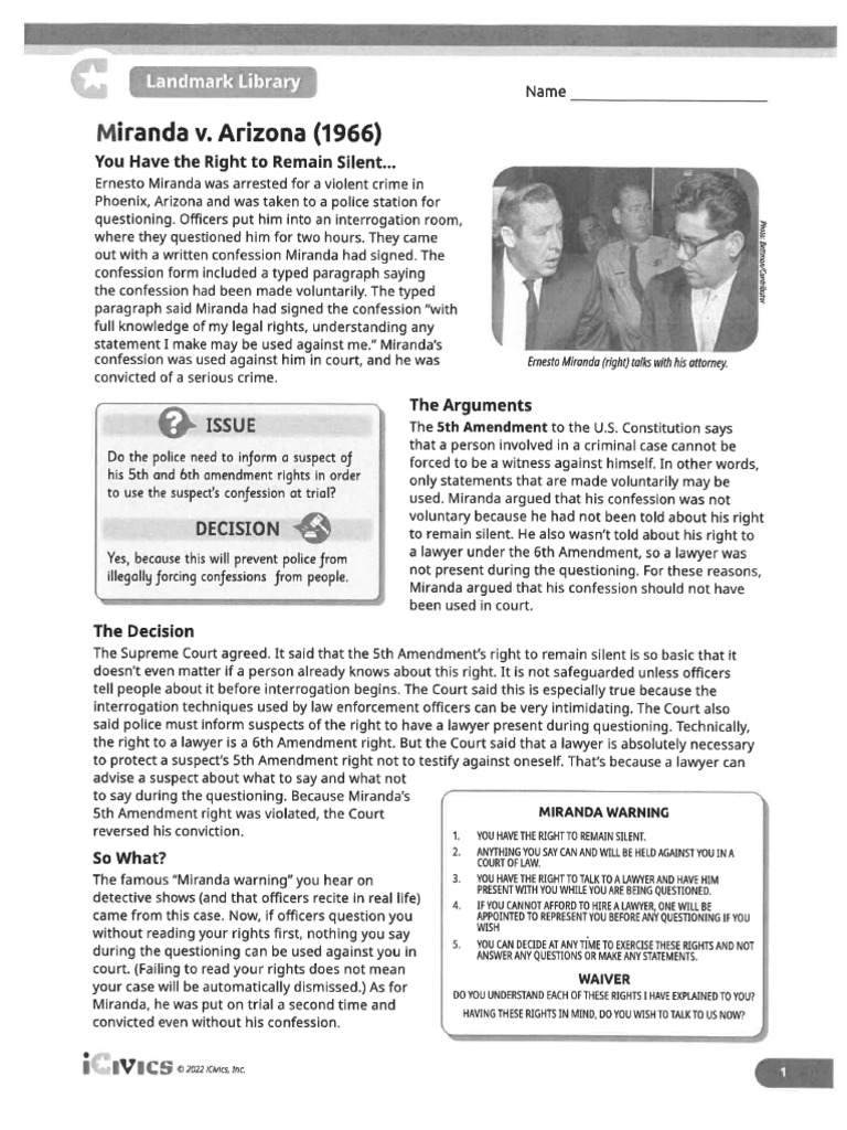 Miranda Reading | PDF