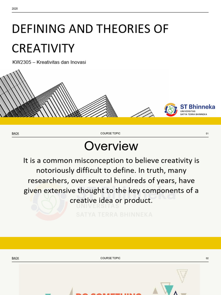 Materi Perkuliahan Pertemuan 1 | PDF | Creativity | Theory