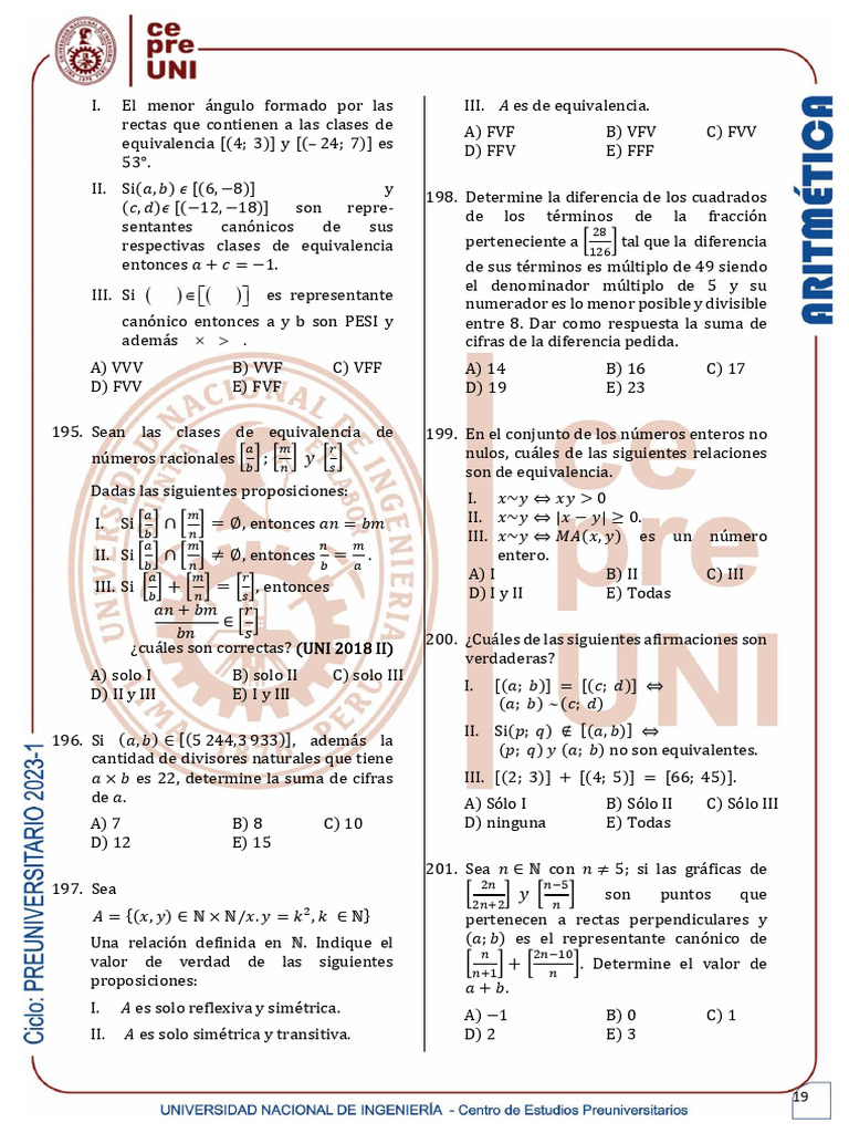 2do Material Cepre Uni 2023-1!1!20-29 | PDF | Matemáticas | Matemática ...