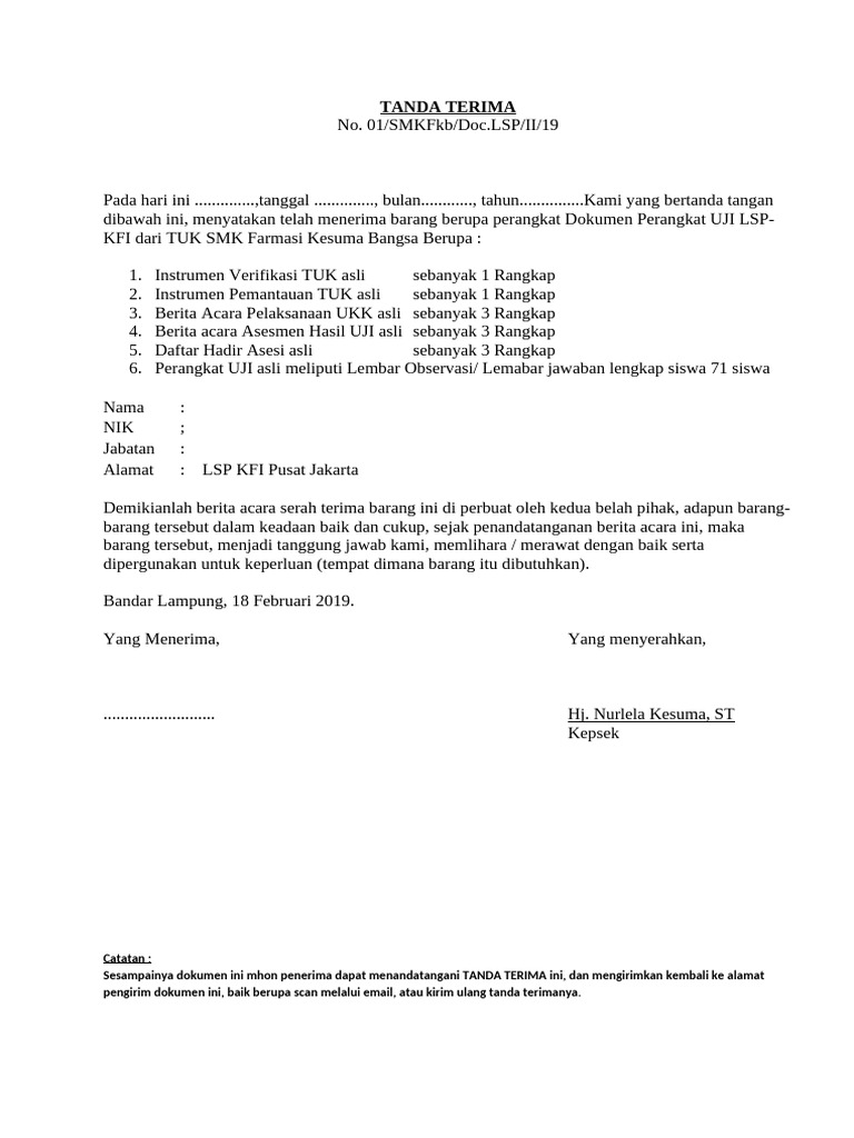 TANDA TERIMA | PDF