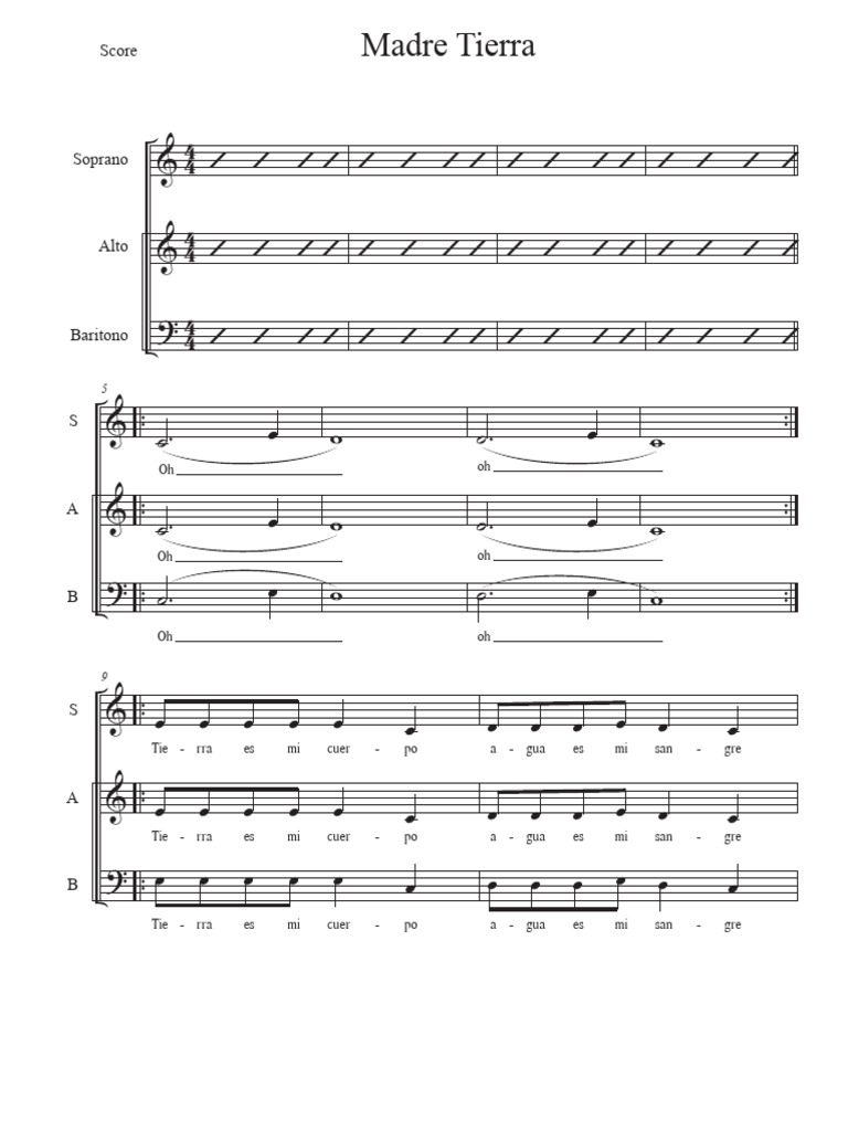 Madre Tierra - Score | PDF