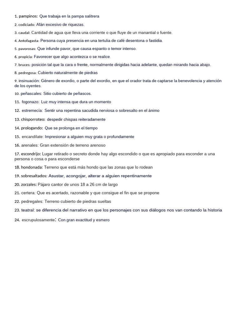 20 Palabras Desconocidas y Significados | PDF