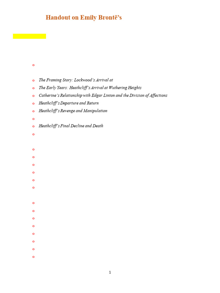 Wuthering Heights: Themes and Analysis | PDF | Wuthering Heights ...