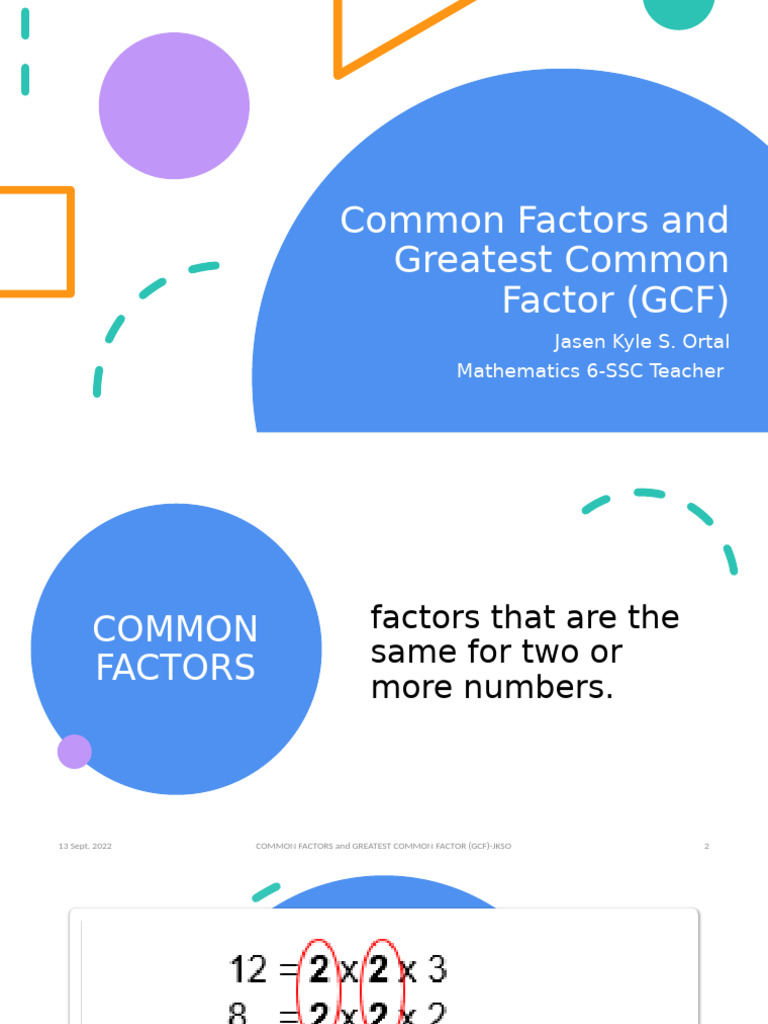 Common Factors and Greatest Common Factor (GCF | PDF | Multiplication ...
