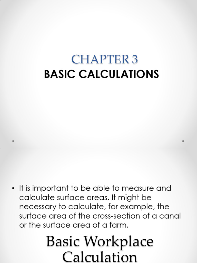 Chapter 3. Basic Calculations | PDF
