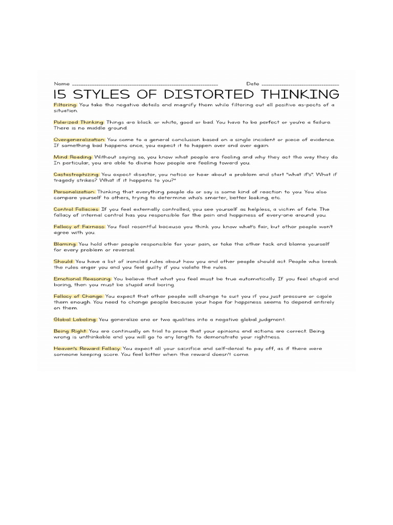 15 Styles of Distorted Thinking - 294998.jpg | PDF