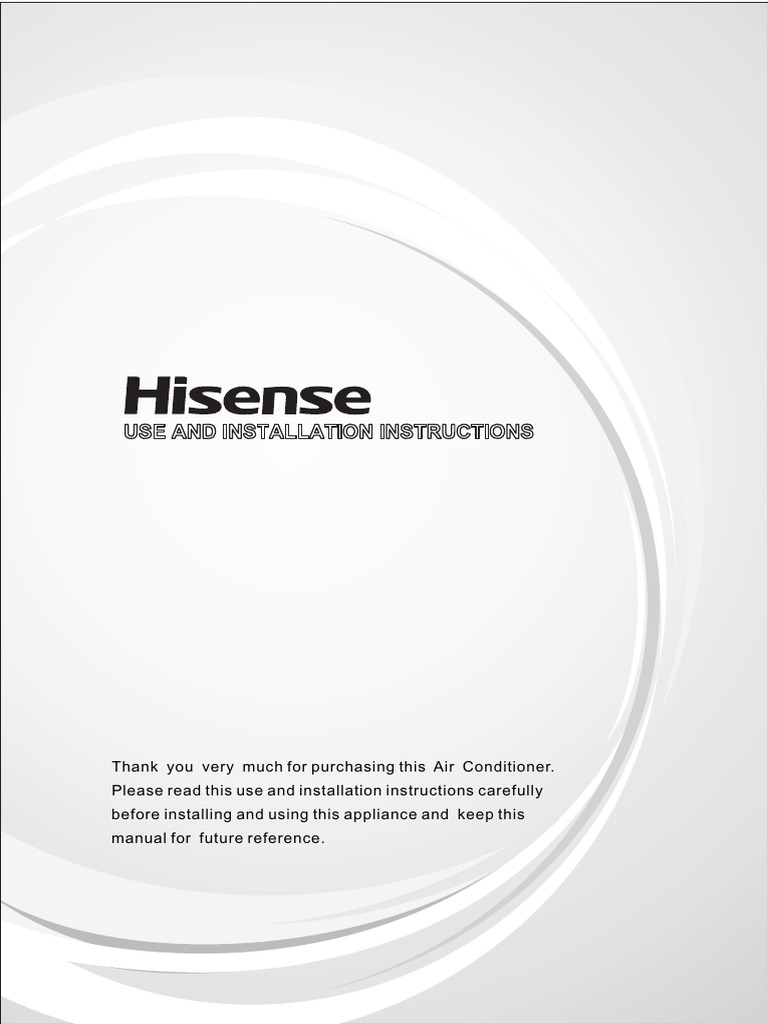 Hisense Air Conditioner User Manual | PDF | Leak | Air Conditioning