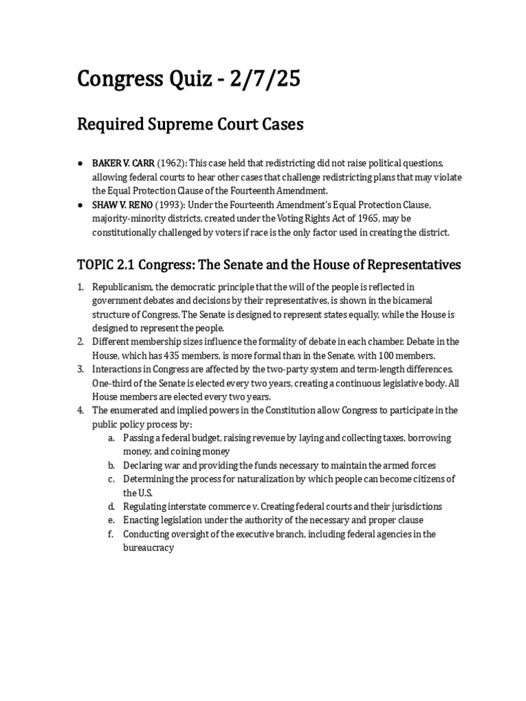 AP GOV Notes - Google Docs | PDF | United States House Of ...