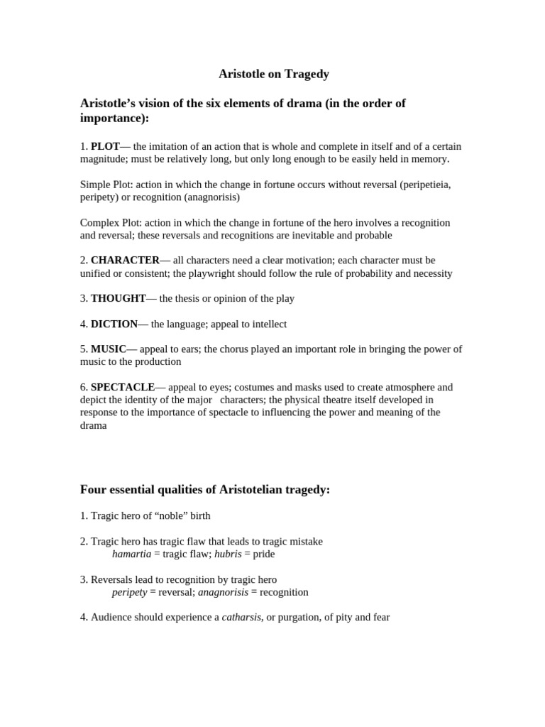 Aristotelian Tragedy Explained | PDF