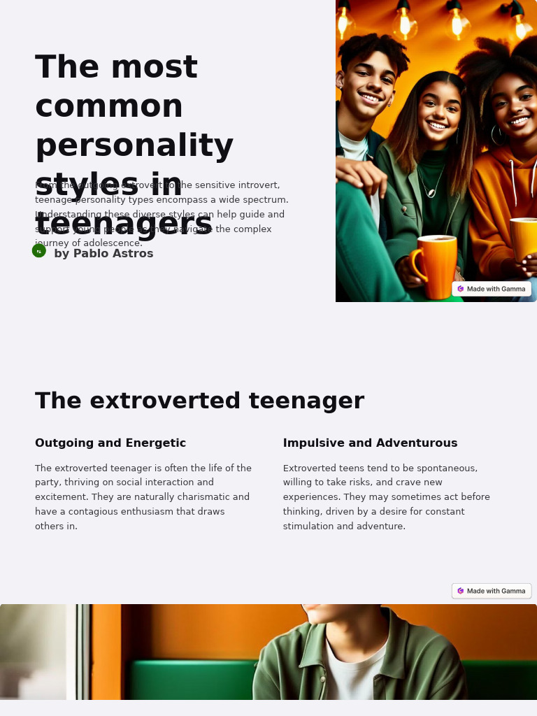 The Most Common Personality Styles in Teenagers | PDF | Adolescence ...