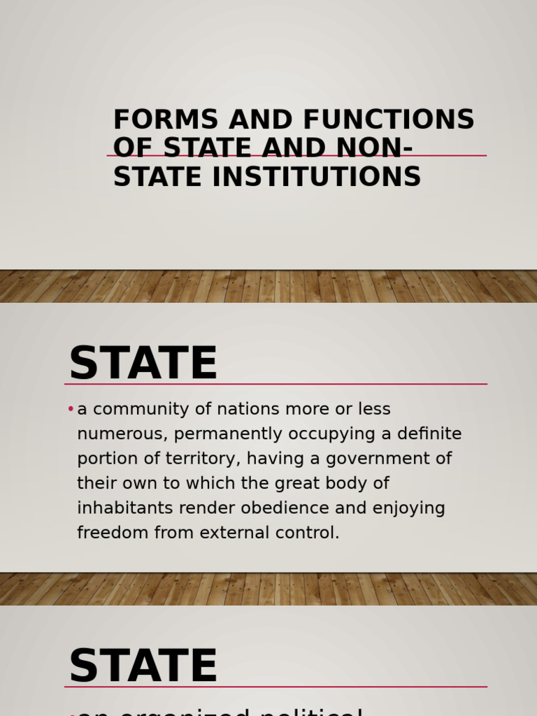 State and Non-State Institutions | PDF | Cooperative | State (Polity)