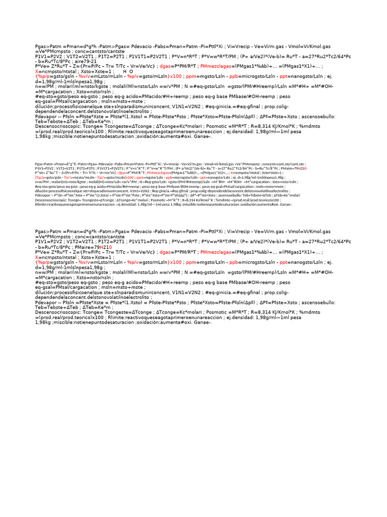 Formulas | PDF