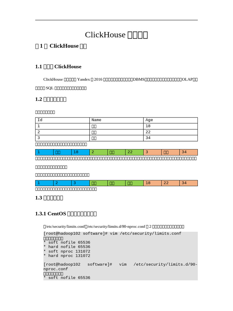 ClickHouse基础教程 | PDF