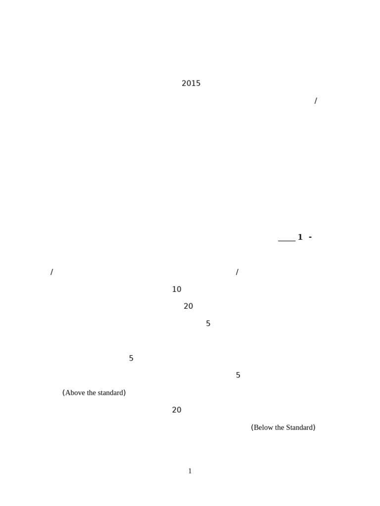 2015 Physical Year Standard Analysizatio | PDF