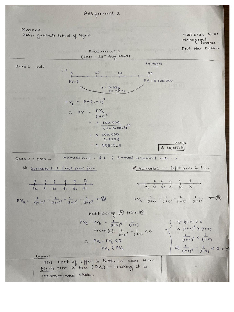 Problem Set 1 - Mayank | PDF