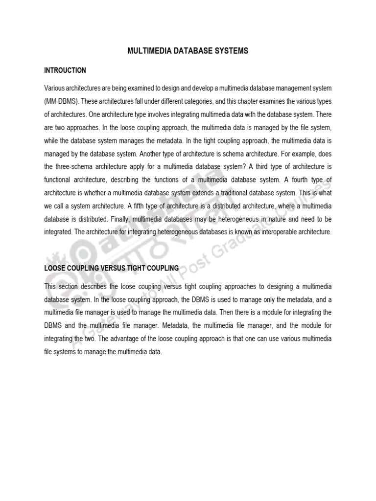 Multimedia Database Systems: Introuction | PDF | Databases | Database Index
