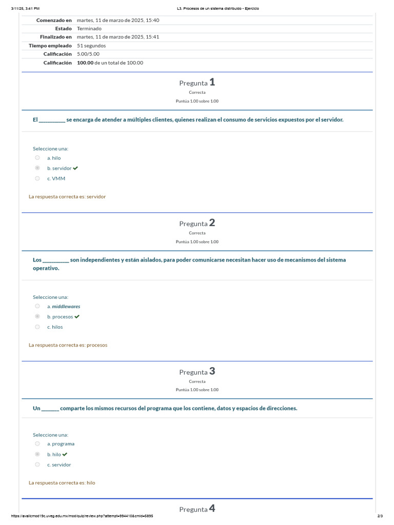 L3. Procesos de Un Sistema Distribuido - Ejercicio | PDF | Servidor (Computación) | Computación ...