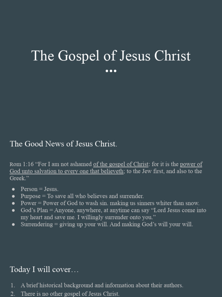 Understanding the Gospel of Jesus Christ | PDF | The Gospel | Jesus
