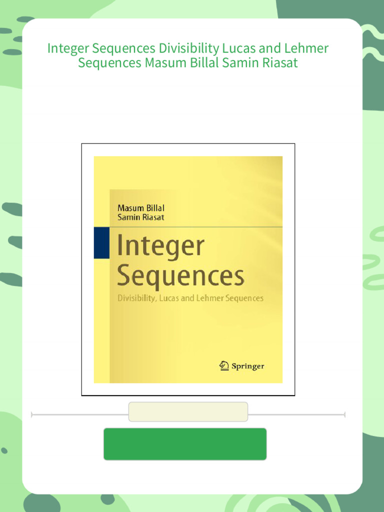 Integer Sequences Divisibility Lucas and Lehmer Sequences Masum Billal Samin Riasat - Quickly ...