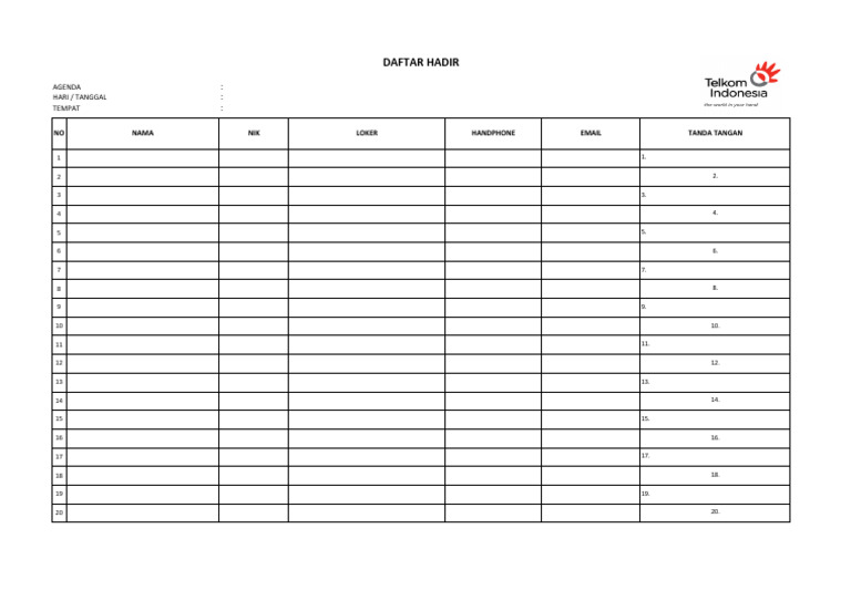 Format Absensi v3 | PDF