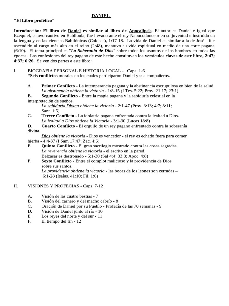 Bosquejo de Daniel | PDF | Daniel (figura bíblica) | Nabucodonosor Ii