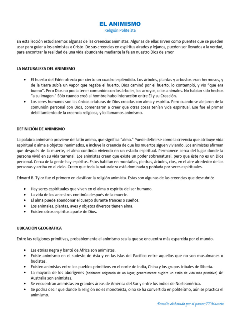 5 - El Animismo | PDF | Alma | Mago (fantasía)