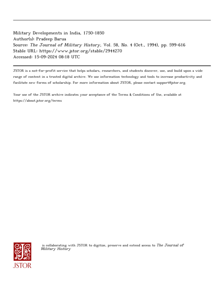 Military Evolution in India, 1750-1850 | PDF | Military
