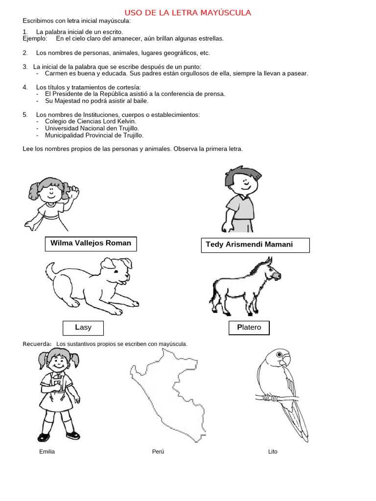 Uso de La Letra Mayúscula | PDF