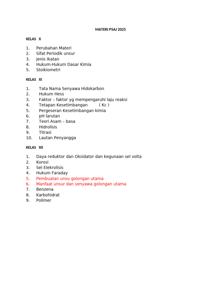 MATERI PSAJ 2025 | PDF