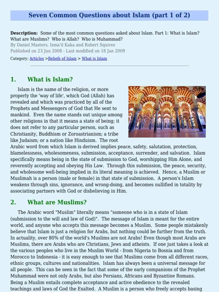 Seven Common Questions About Islam Complete From Part 1 To 2 1562 en ...