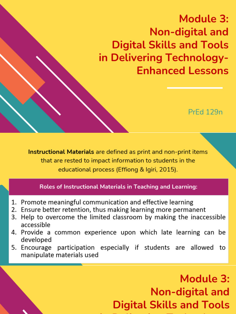 Module 3 Lesson 1 Non Digital Skills and Tools | PDF | Learning | Drawing