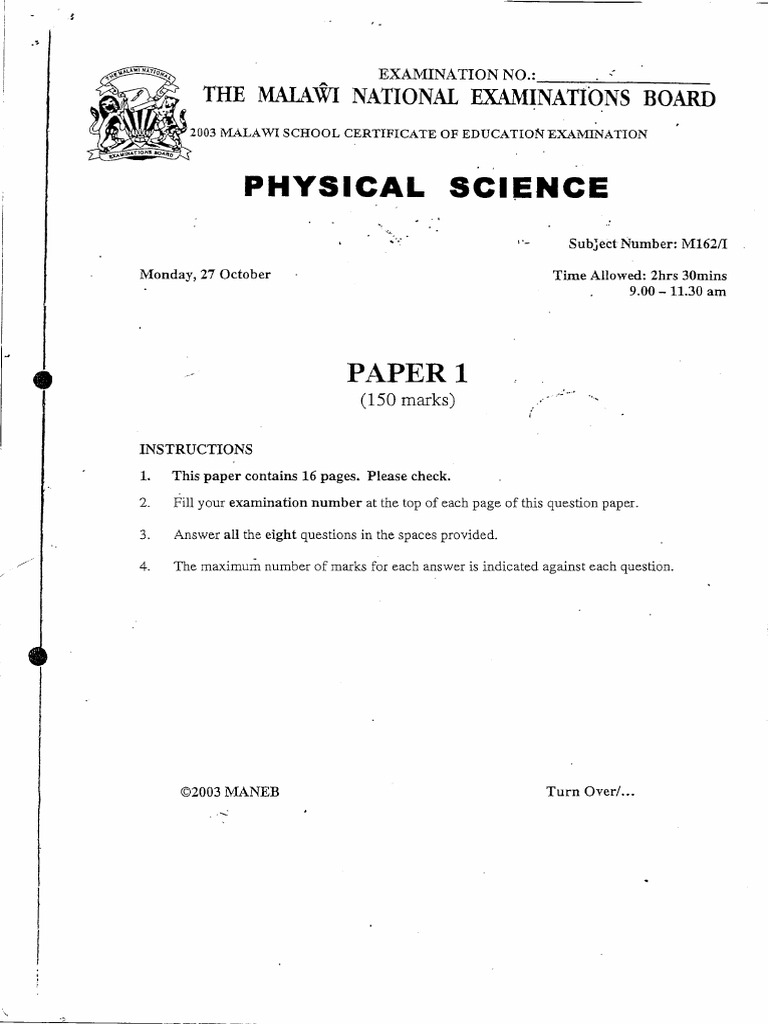 2003msce Ps Paper | PDF