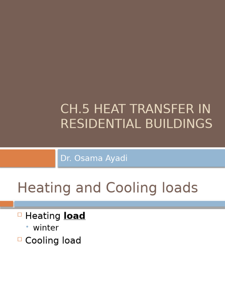 Heat Transfer in Residential Buildings | PDF | Humidity | Heat Transfer
