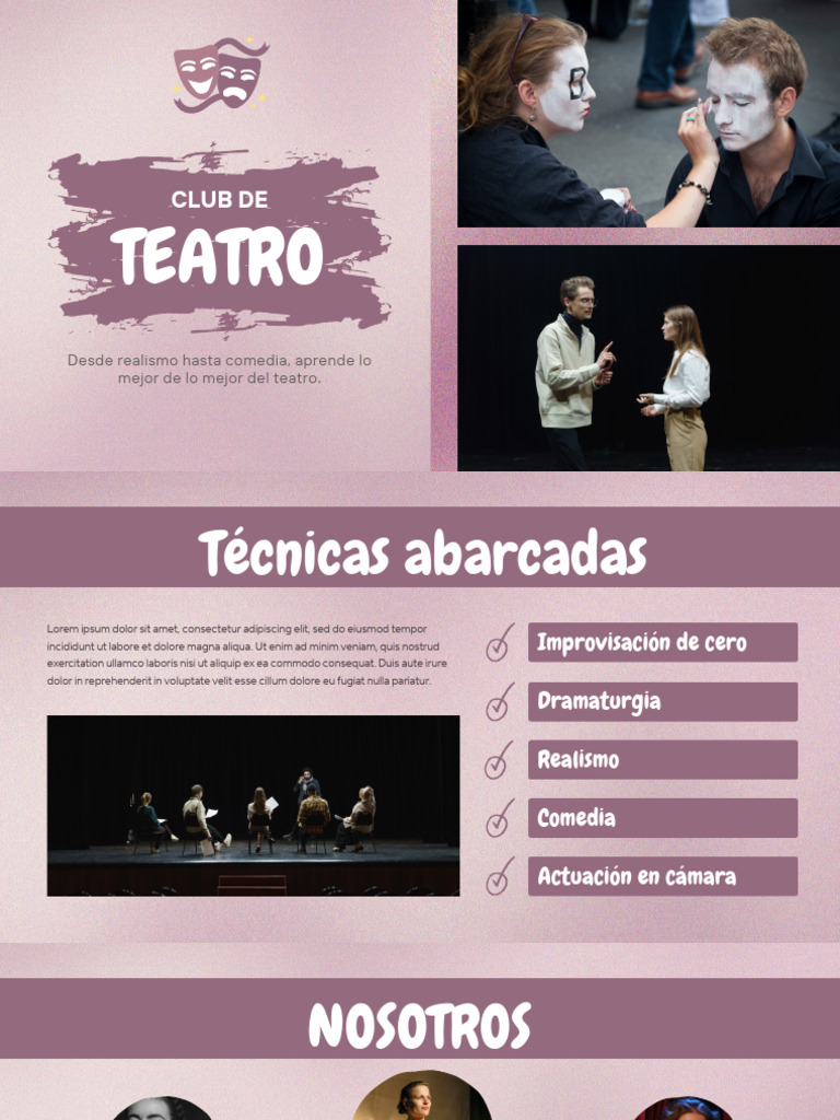 Presentación Con Fotos para Proyecto Teatral Rosa | PDF