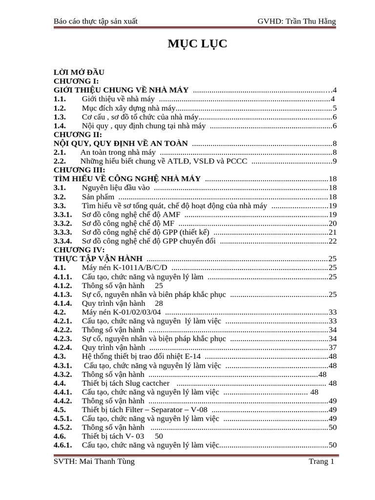 123doc Bao Cao Thuc Tap Nha May Xu Ly Khi Dinh Co | PDF
