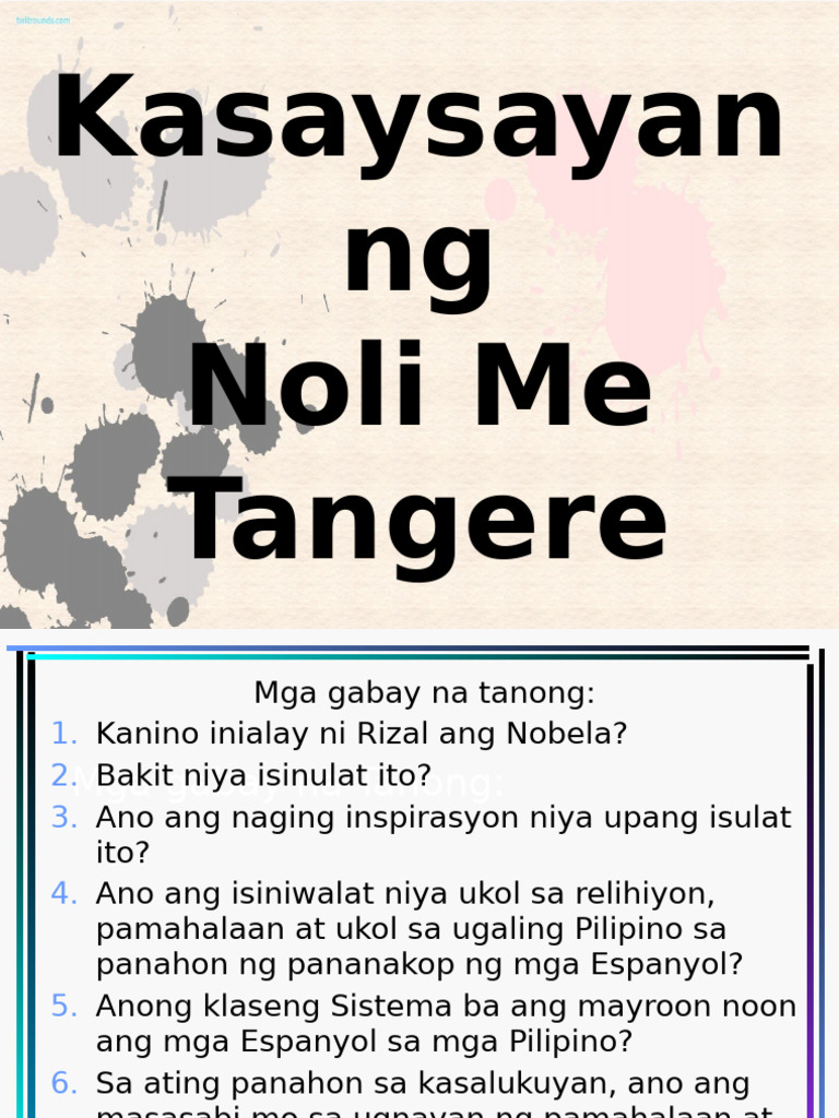 Kasaysayan at Tauhan NOLI | PDF