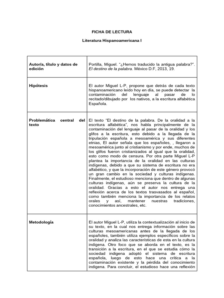 "Hemos Traducido La Antigua Palabra?" Ficha N-1 Lau Silva | PDF | Escritura | Autor