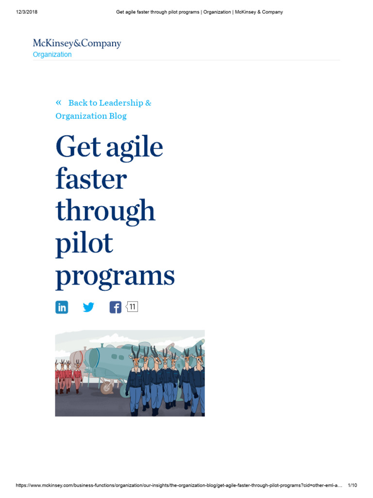 Get Agile Faster Through Pilot Programs - Organization - McKinsey ...