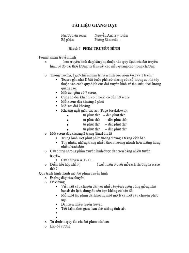 Lecture07 WritingforTV Vietnamese | PDF