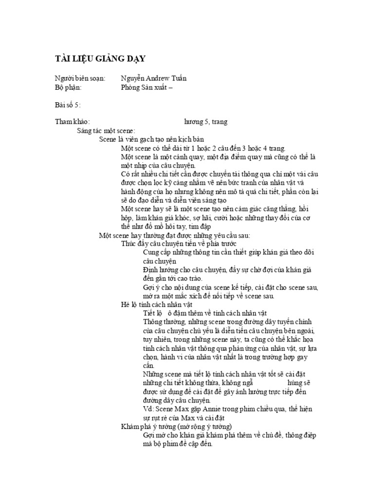 Lecture05 Scenes Vietnamese | PDF