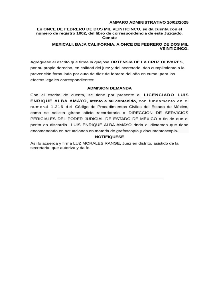 Auto de Admision | PDF