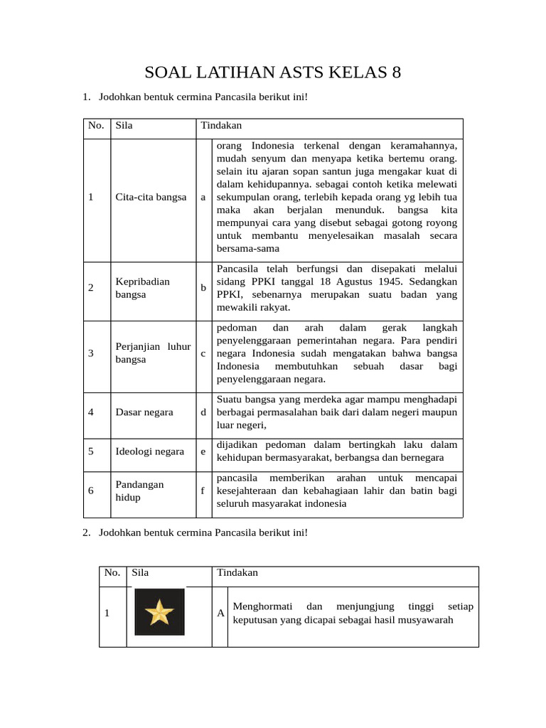 Soal Latihan Asts Kelas 8 | PDF