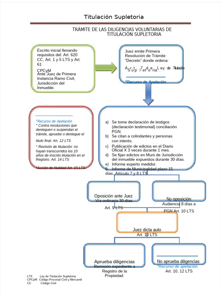 Titulacion Supletoria Esquema | PDF | Apelación | Separación de poderes