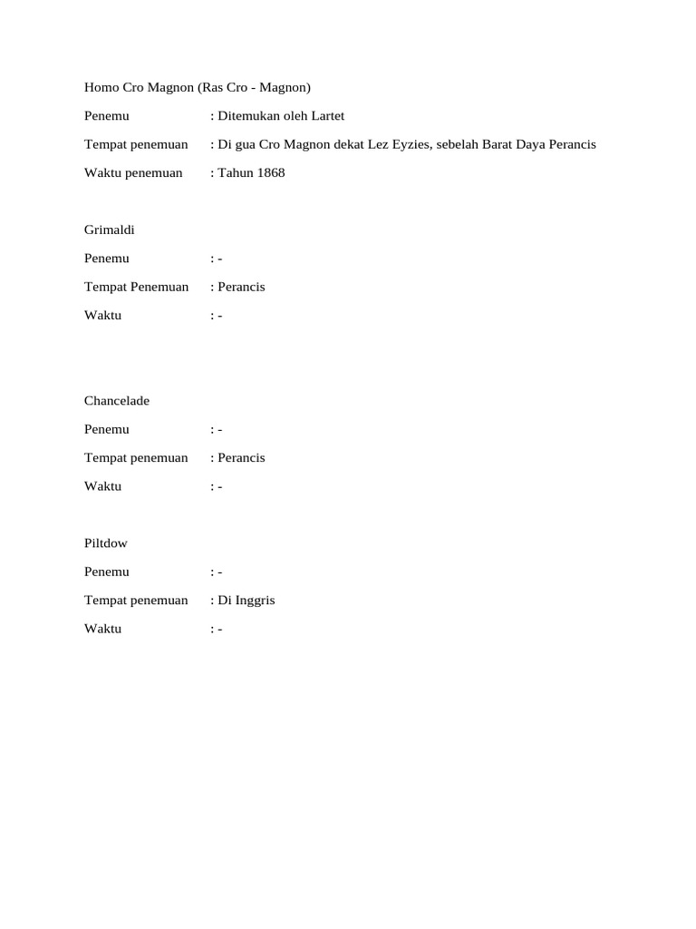 Homo Cro Magnon | PDF