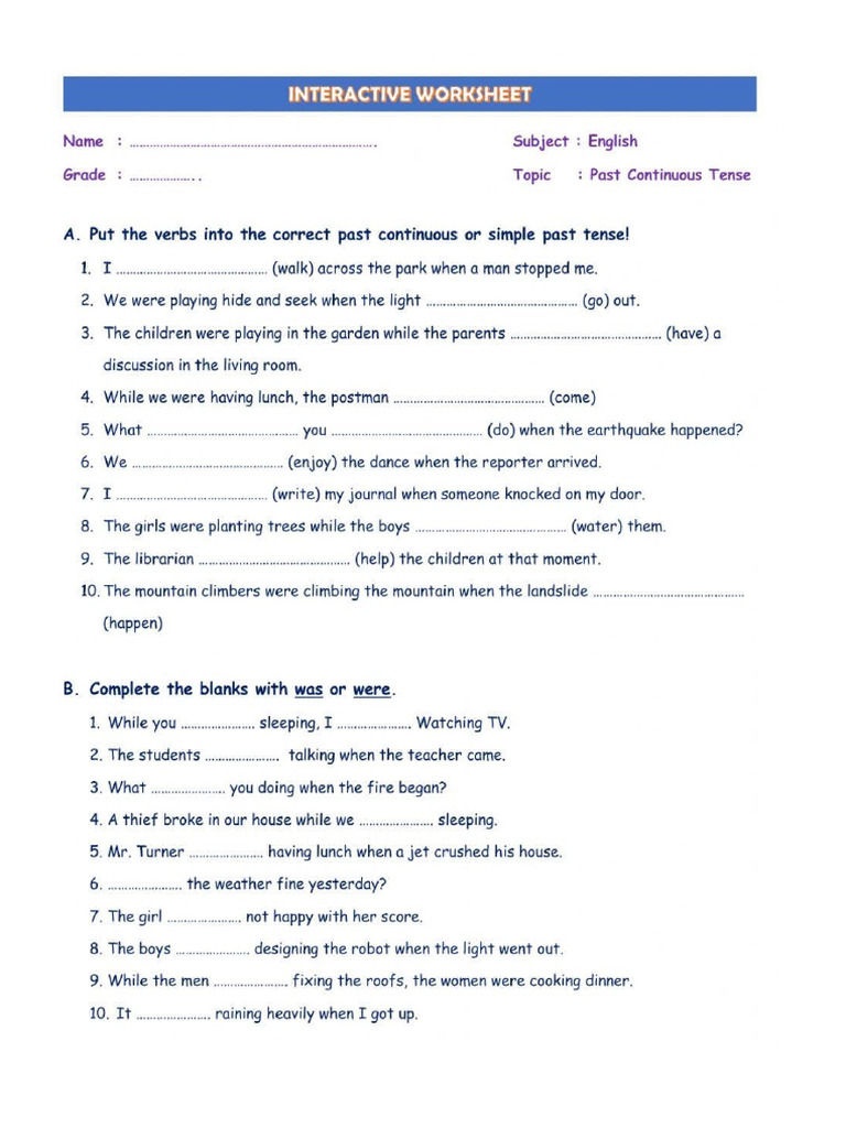 Past Cont | PDF