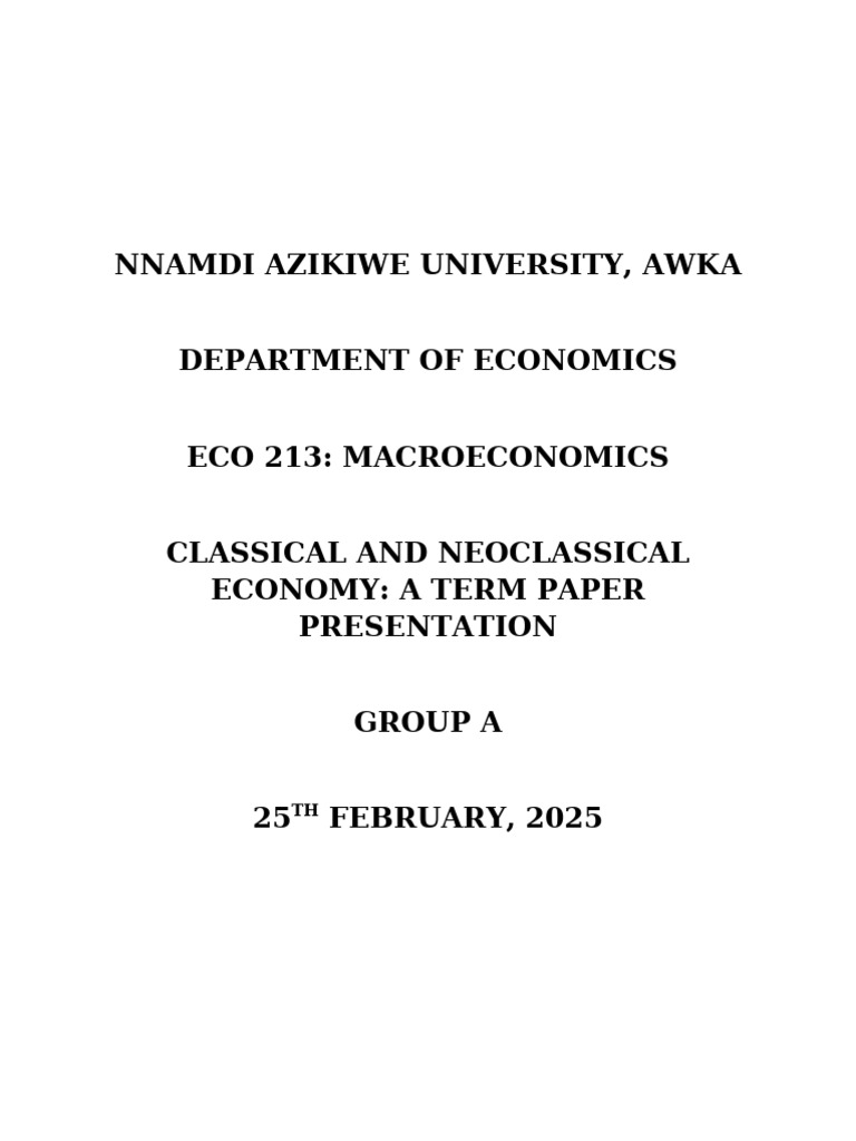 Classical&Neoclassical Macro | PDF | Economics | Neoclassical Economics